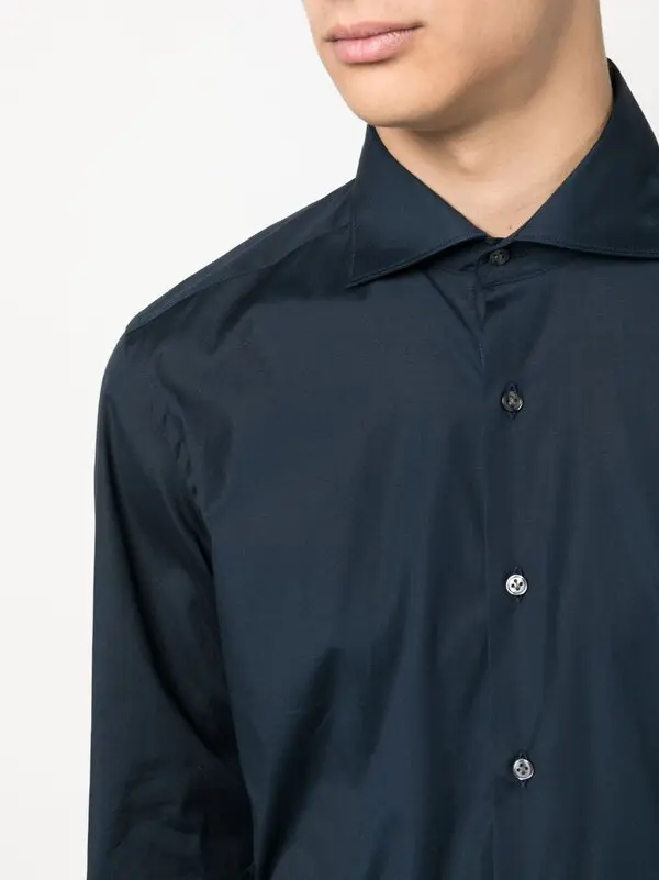 FAY Spread-collar Button-up Shirt - Blue