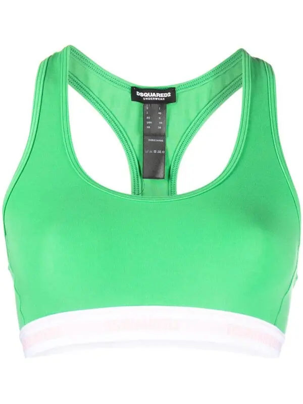 Dsquared2 Logo-underband Racerback Sports Bra - Green