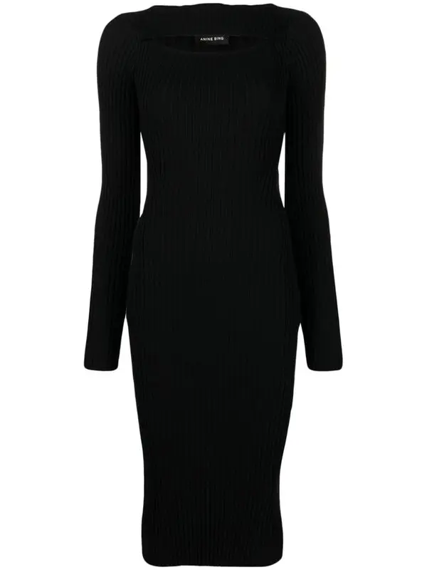 ANINE BING Lora Cut-out Ribbed Dress