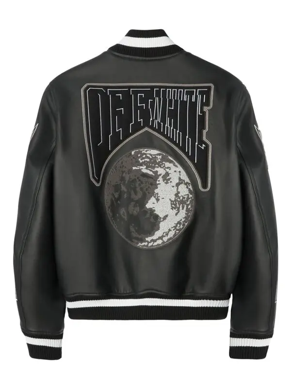 Off-White Leather Varsity Jacket