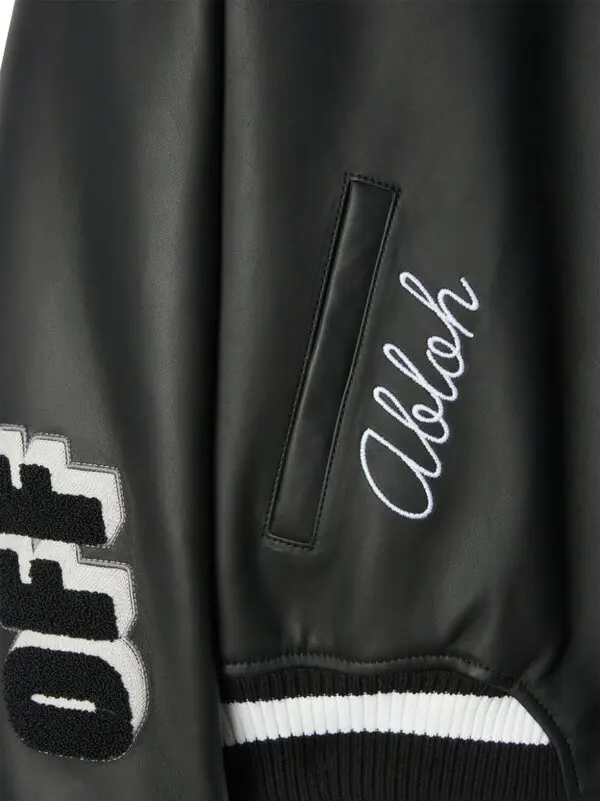 Off-White Leather Varsity Jacket