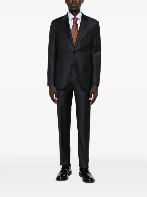 Zegna Plaid-check Single-breasted Suit - Blue