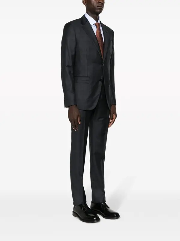 Zegna Plaid-check Single-breasted Suit - Blue