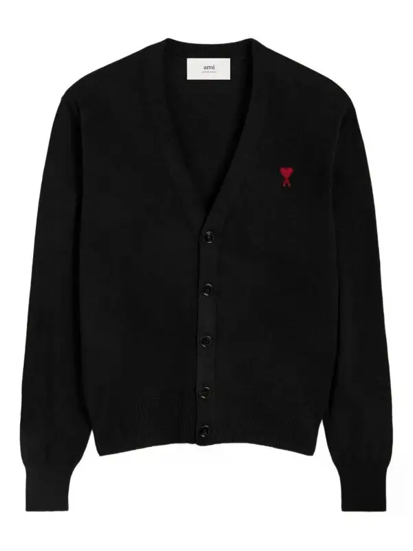 AMI Paris De Coeur Cardigan - Black