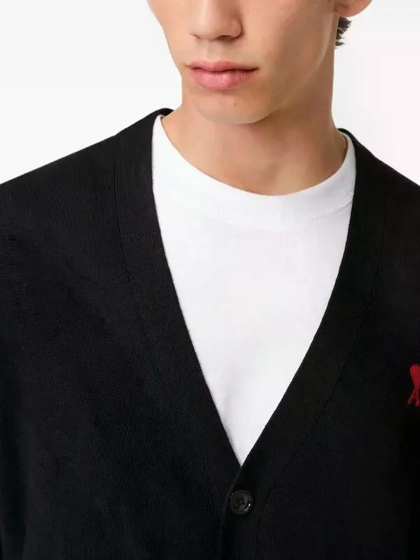 AMI Paris De Coeur Cardigan - Black