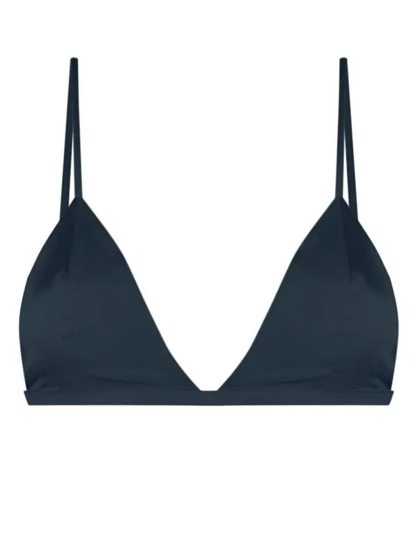 Kiki De Montparnasse Triangle-cup Silk Bra - Blue