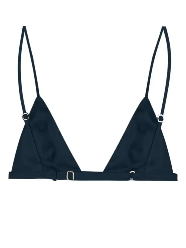 Kiki De Montparnasse Triangle-cup Silk Bra - Blue