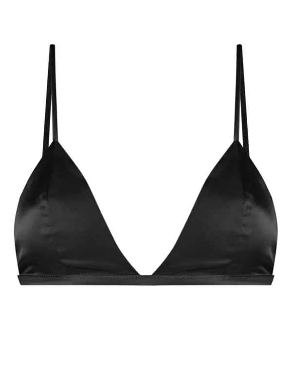 Kiki De Montparnasse Triangle-cup Silk Bra - Black