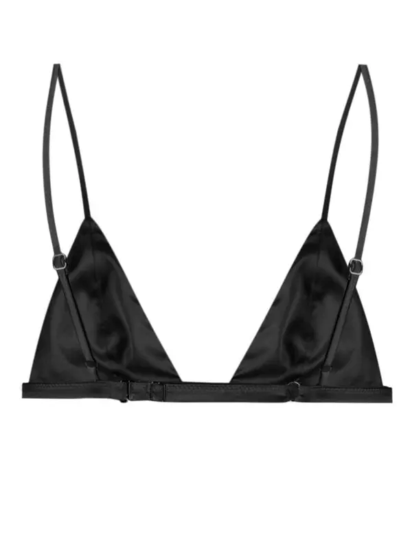 Kiki De Montparnasse Triangle-cup Silk Bra - Black