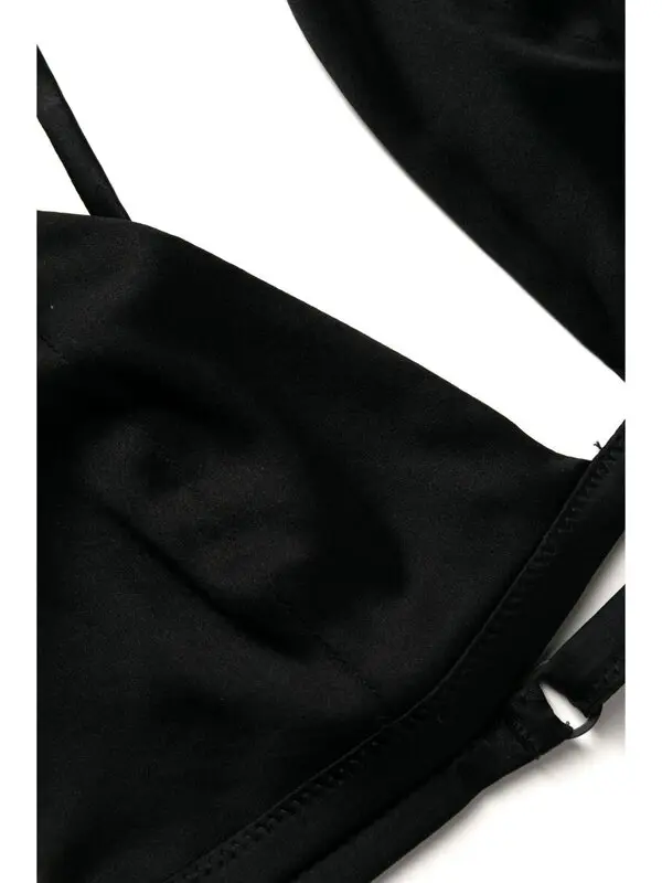 Kiki De Montparnasse Triangle-cup Silk Bra - Black