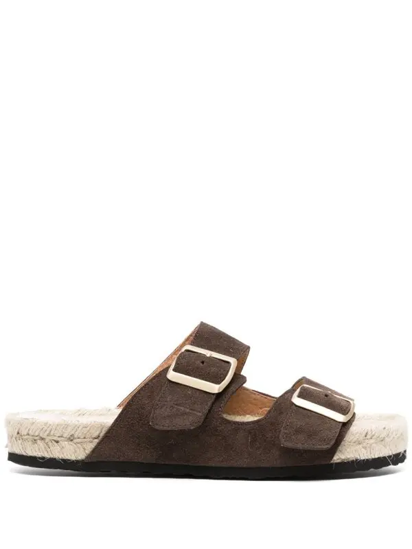 Manebí Double-buckle Flat Espadrilles - Brown