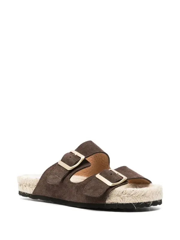 Manebí Double-buckle Flat Espadrilles - Brown