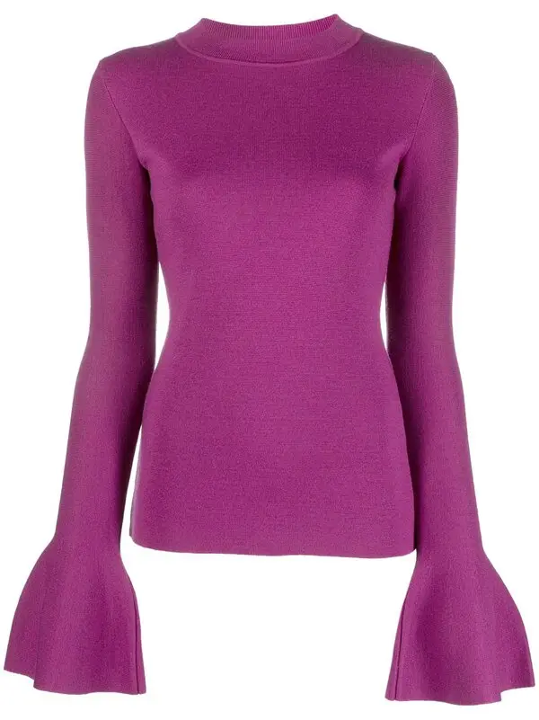 DESTREE Joan Flared-sleeve Knitted Jumper - Pink