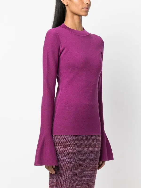 DESTREE Joan Flared-sleeve Knitted Jumper - Pink