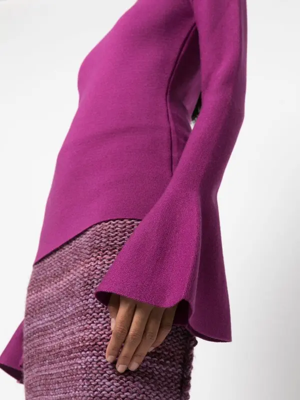 DESTREE Joan Flared-sleeve Knitted Jumper - Pink