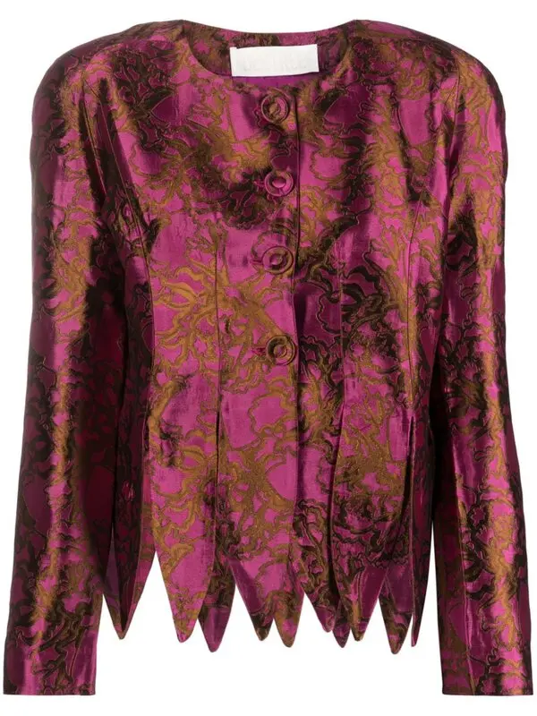 DESTREE Wade Floral-jacquard Satin Jacket - Pink