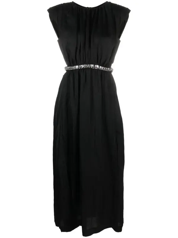 Sandro Crystal-embellished Midi Dress - Black