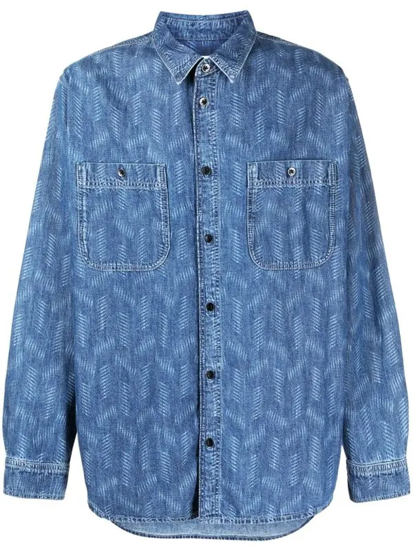 MARANT Bhelyn Geometric-print Denim Shirt