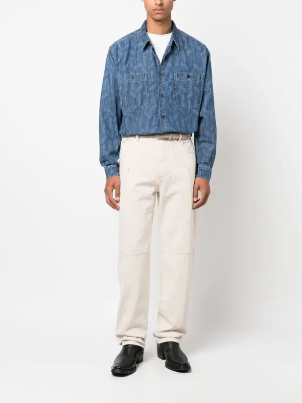 MARANT Bhelyn Geometric-print Denim Shirt