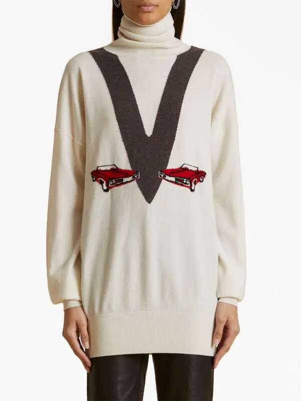 Khaite Esmal Jacquard-knit Cashmere Jumper