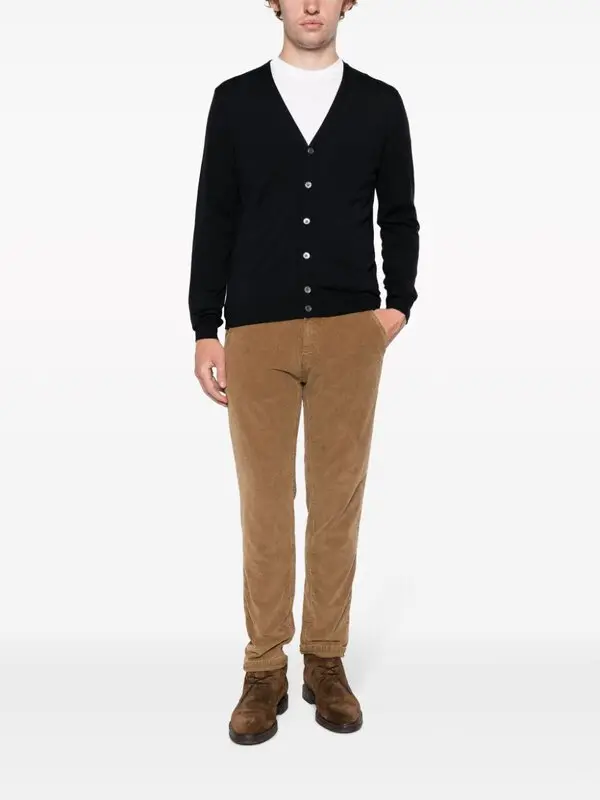 ZANONE Plunging V-neck Fine-knit Cardigan - Blue