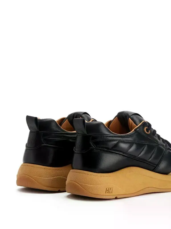 AMI Paris Panelled Sneakers - Black