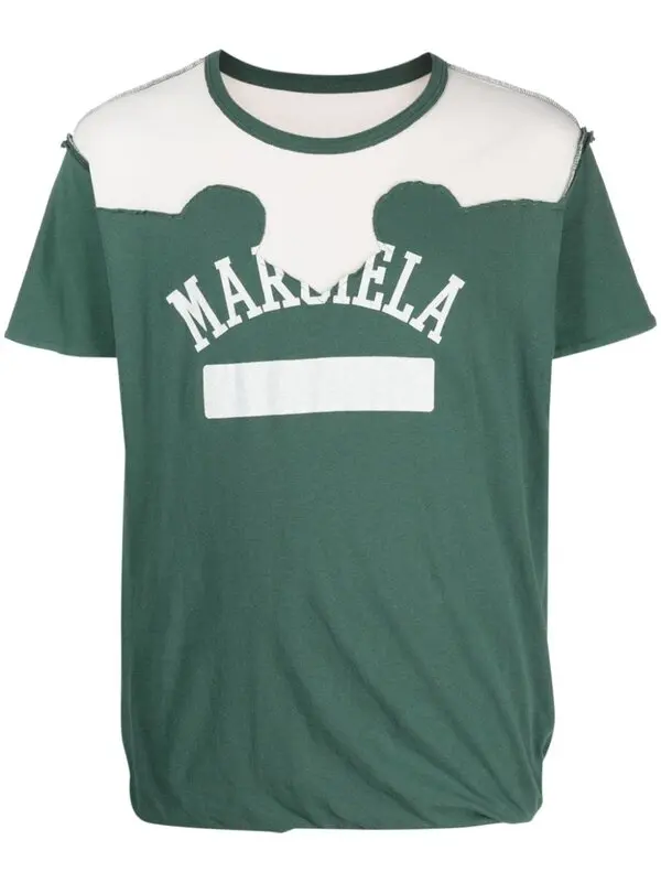 MAISON MARGIELA Décortiqué Logo-print T-shirt - Green