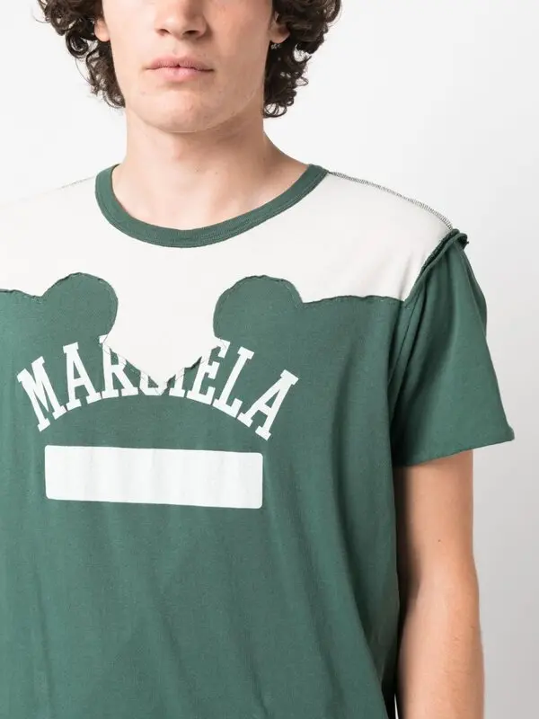 MAISON MARGIELA Décortiqué Logo-print T-shirt - Green