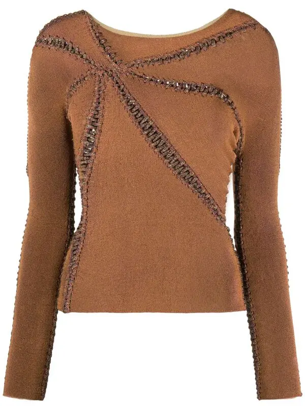 ISA BOULDER Starfish Contrast-stitching Top