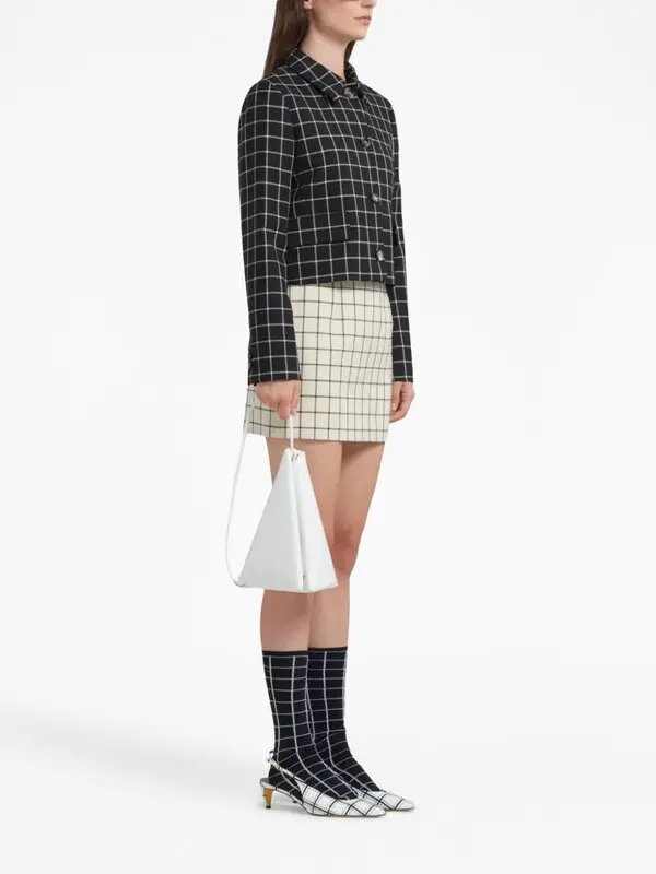 Marni Checked Wool Miniskirt
