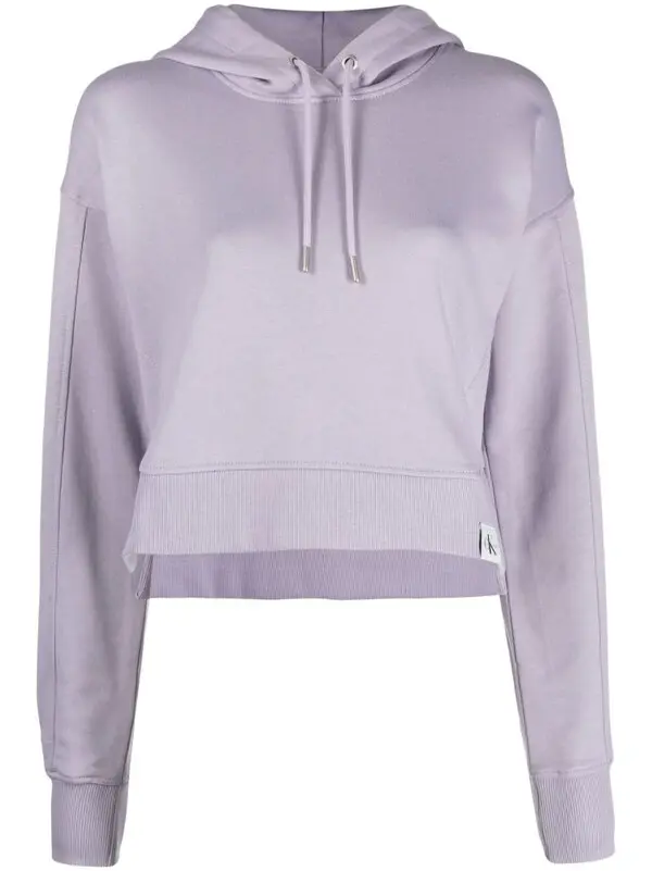 Calvin Klein Logo-patch Cropped Hoodie