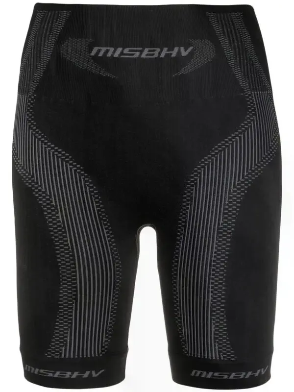 MISBHV Logo Intarsia-knit Cycling Shorts - Black