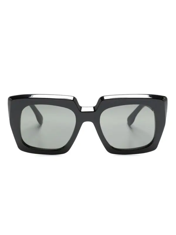 RETROSUPERFUTURE Logo-print Square-frame Sunglasses - Black