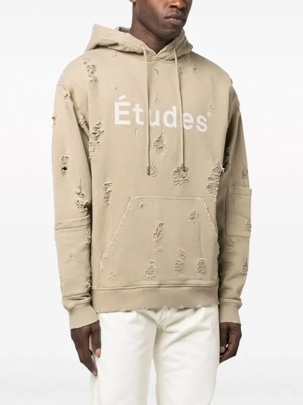 Études Studio Distressed-effect Hoodie