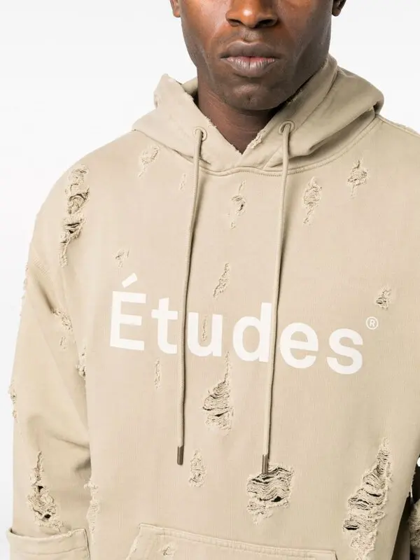 Études Studio Distressed-effect Hoodie