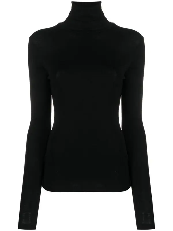 RÓHE Roll-neck Merino-wool Top - Black