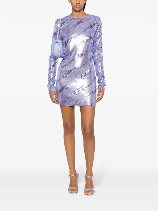 ROTATE BY BIRGER CHRISTENSEN Logo-embellished Sequin Minidress