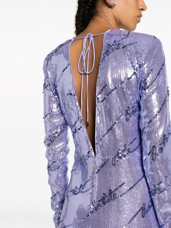 ROTATE BY BIRGER CHRISTENSEN Logo-embellished Sequin Minidress