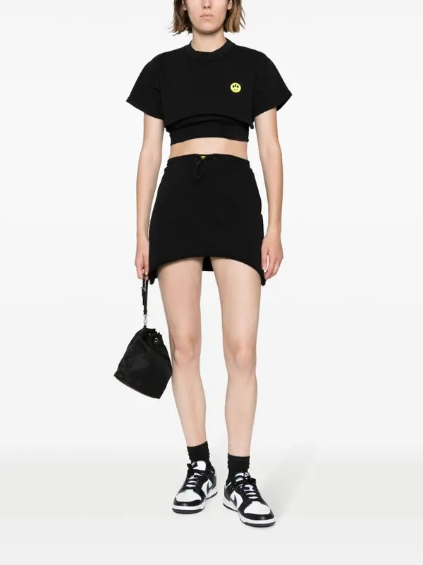 BARROW Drawstring-fastening Cotton Miniskirt