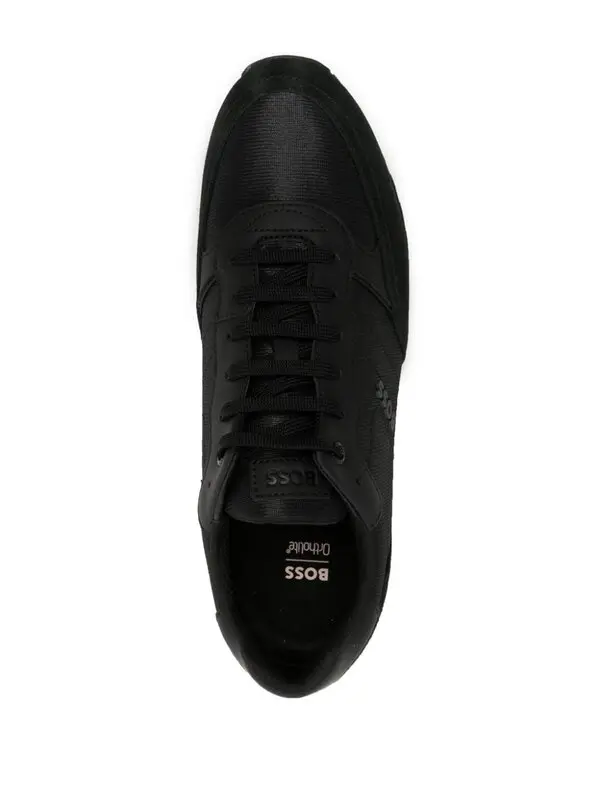 BOSS Logo-trim Sneakers With Faux-leather Details