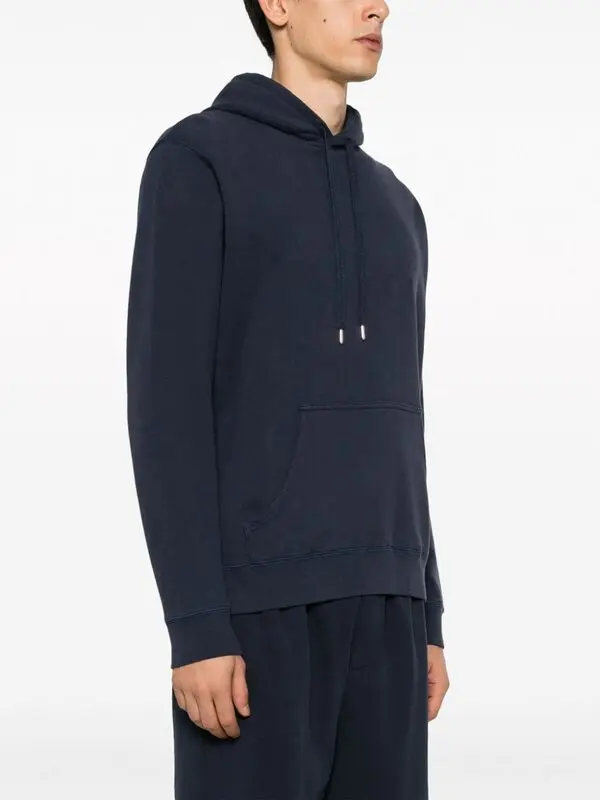 Sunspel Drawstring-fastening Cotton Hoodie - Blue