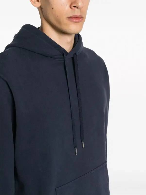 Sunspel Drawstring-fastening Cotton Hoodie - Blue