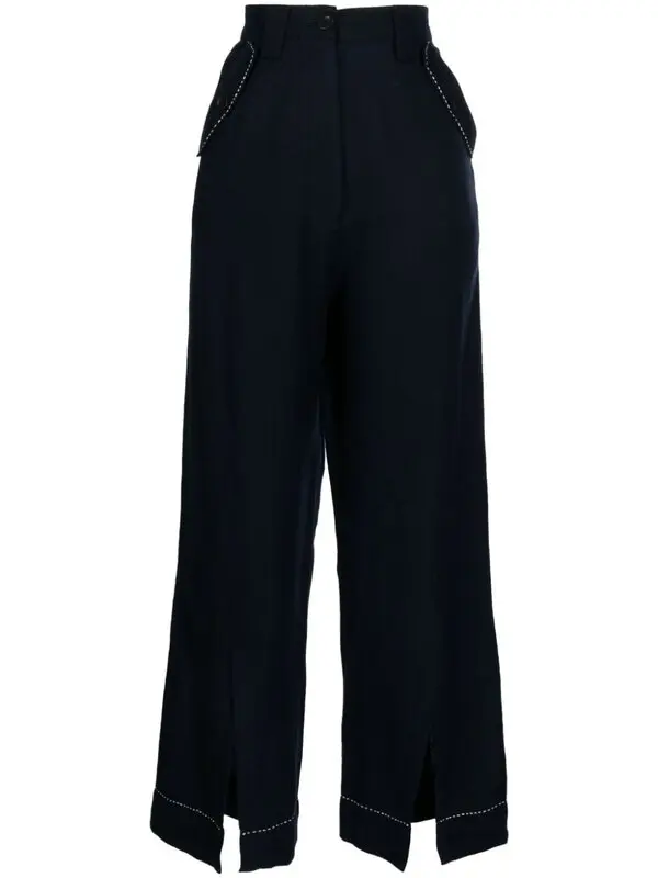 LOVEBIRDS Wide-leg Cropped Trousers