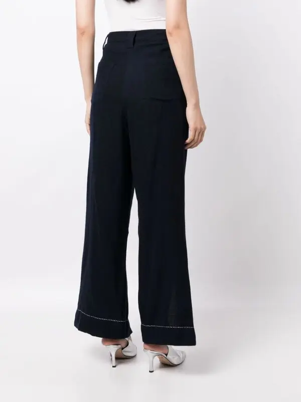 LOVEBIRDS Wide-leg Cropped Trousers