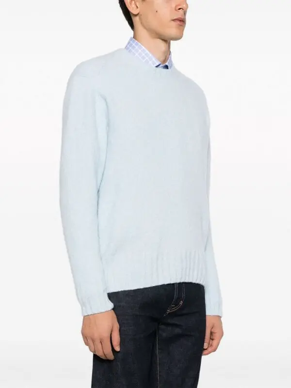 CRUCIANI Crew-neck Fine-knit Jumper - Blue