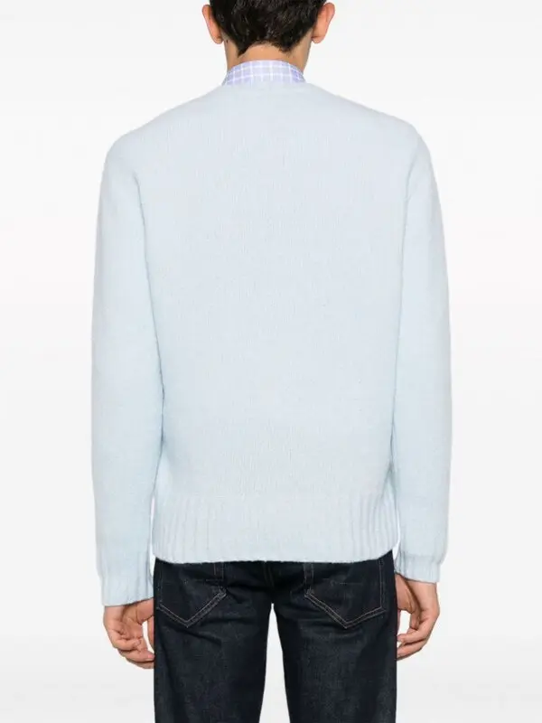 CRUCIANI Crew-neck Fine-knit Jumper - Blue