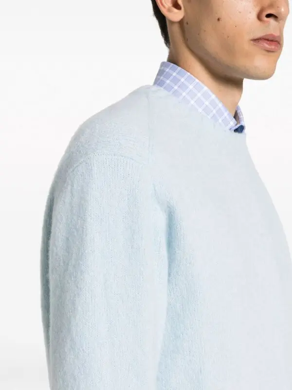 CRUCIANI Crew-neck Fine-knit Jumper - Blue