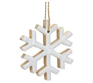 MELROSE Wood Snowflake Ornament
