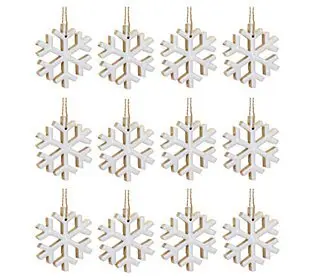 MELROSE Wood Snowflake Ornament