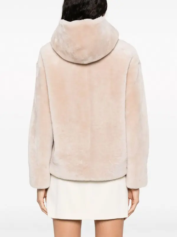 YVES SALOMON Shearling Hooded Jacket
